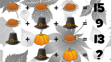 Math Riddles: Thanksgiving | Play Math Riddles: Thanksgiving on ...