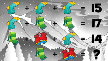 Math Riddles: Winter | Play Math Riddles: Winter on PrimaryGames
